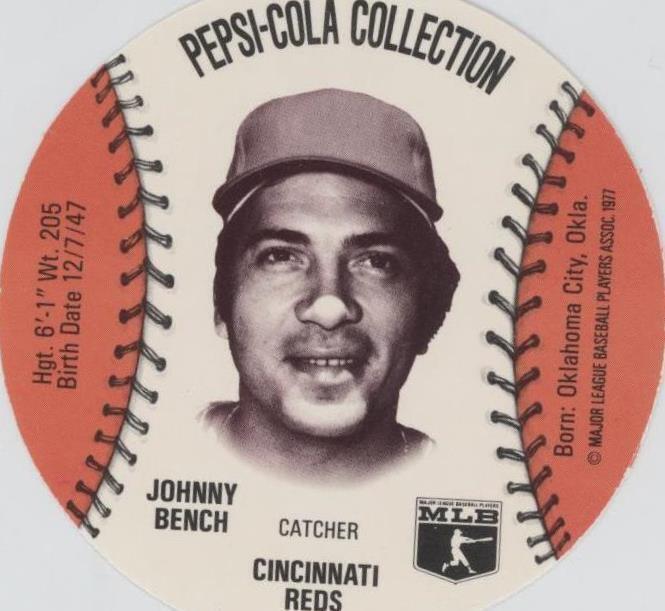 1977 MSA Discs - Johnny Bench Pepsi-Cola Punched Out for sale online | eBay