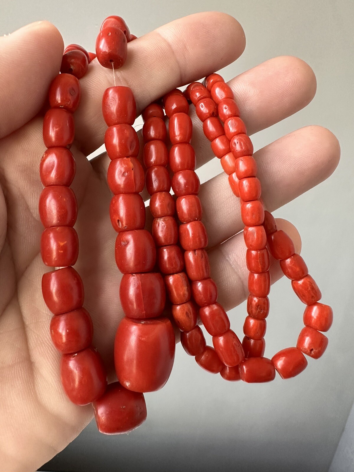 Antique Old Natural Undyed Red Ox Blood Coral Beads Necklace 75 gr | eBay