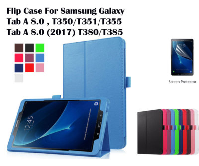 Flip Leather cover case for Samsung Galaxy Tab A 8.0 2017 T380 T385 ...