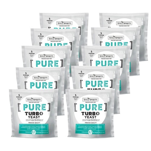 10 x Still Spirits Pure Turbo Yeast 220g Triple Distilled Alcohol Home ...