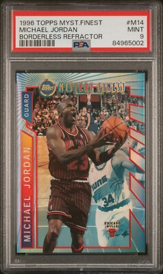 PSA 9 1996 TOPPS MICHAEL JORDAN MYSTERY FINEST BORDERLESS REFRACTOR # ...