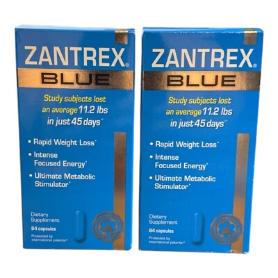 2 Pack Zantrex Blue Dietary Supplement 84 Capsules in Each Box New Exp ...