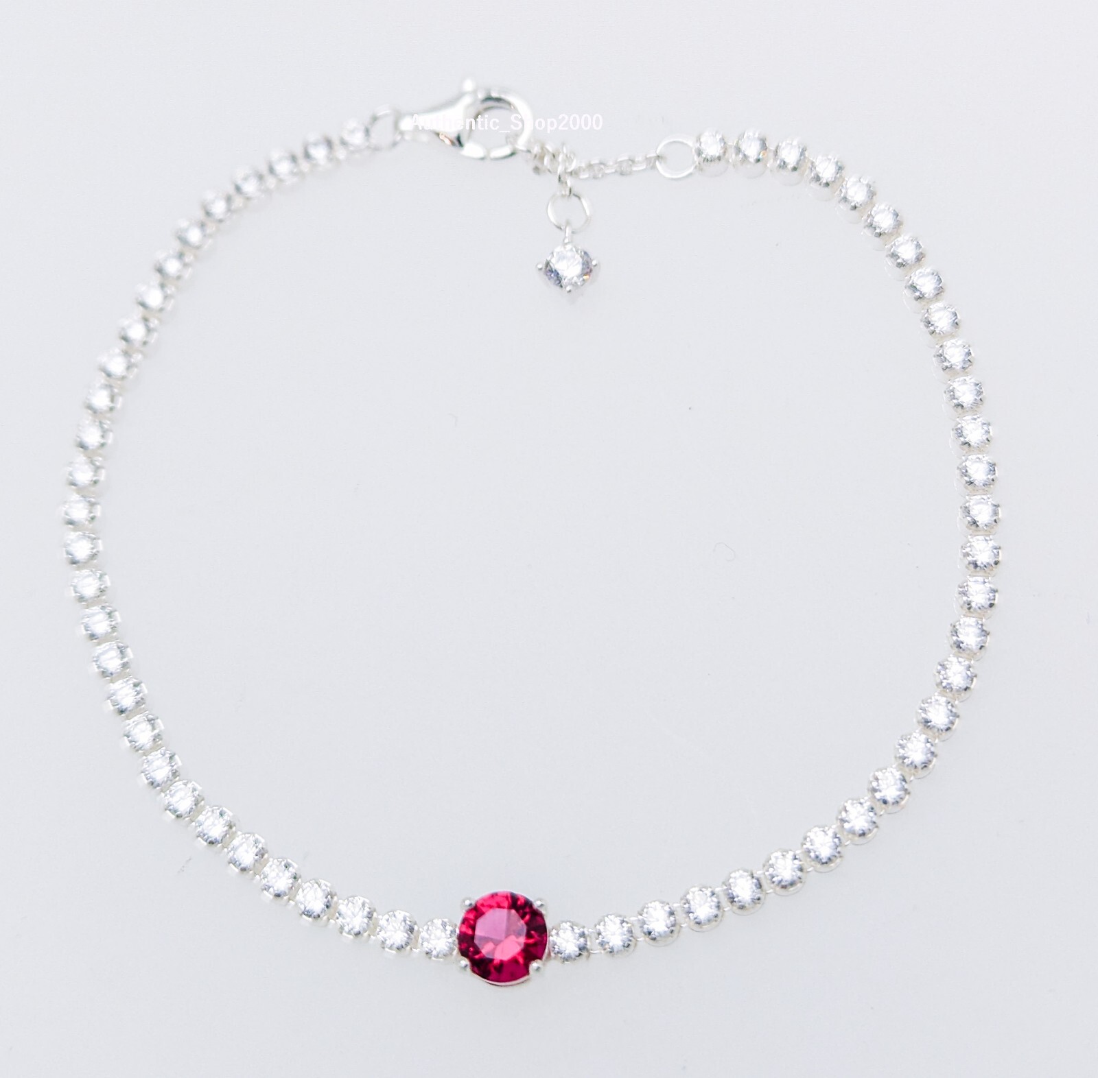NEW Authentic PANDORA 925 ale Red Sparkling Round Pavé Tennis Bracelet ...