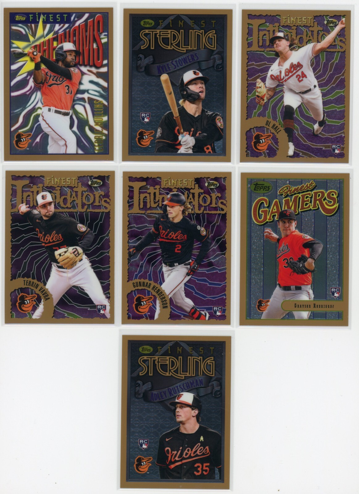 2023 Topps Finest Flashbacks Baltimore Orioles Team Lot (7 cards) w ...