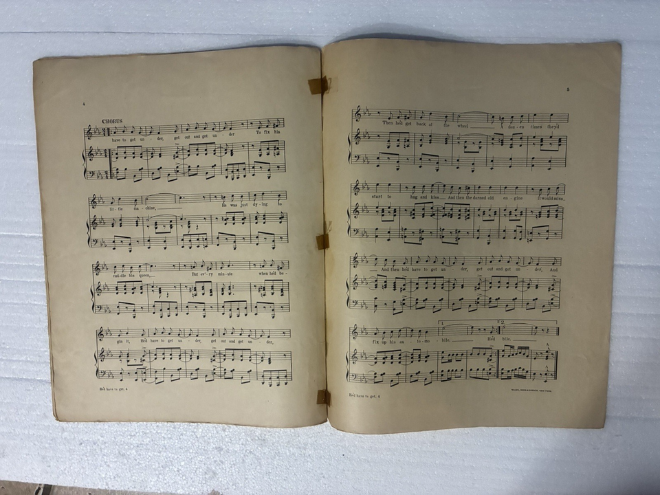 1913 Sheet Music 'He'd Have To Get Under-Get Out And Get Under to Fix ...
