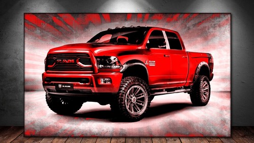 LEINWAND BILD ER XXL POP ART DODGE RAM 2500 AUTO ABSTRAKT WAND POSTER ...