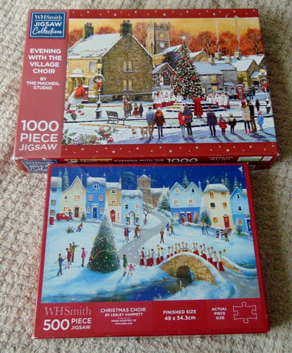 2 x WHSMITH JIGSAW PUZZLES EVENING WITH THE VILLAGE CHOIR (1000 ...