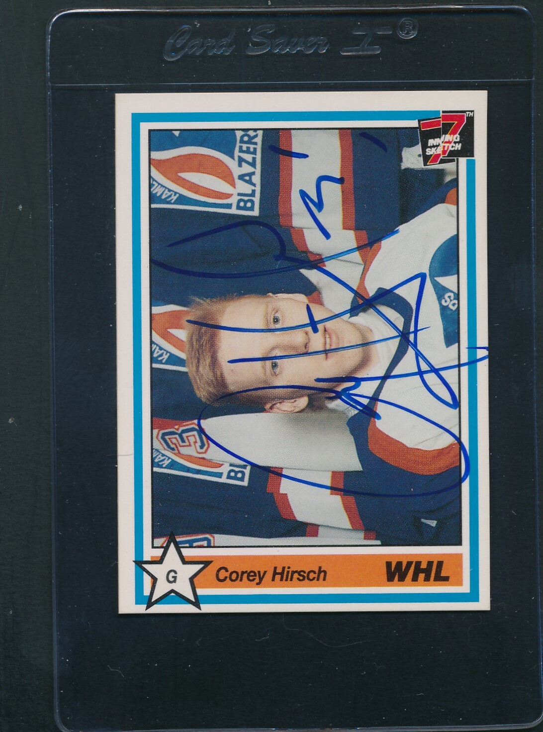 1990/91 77th Inning Sketch #306 Corey Hirsch Blazers Signed Auto *D3394 ...