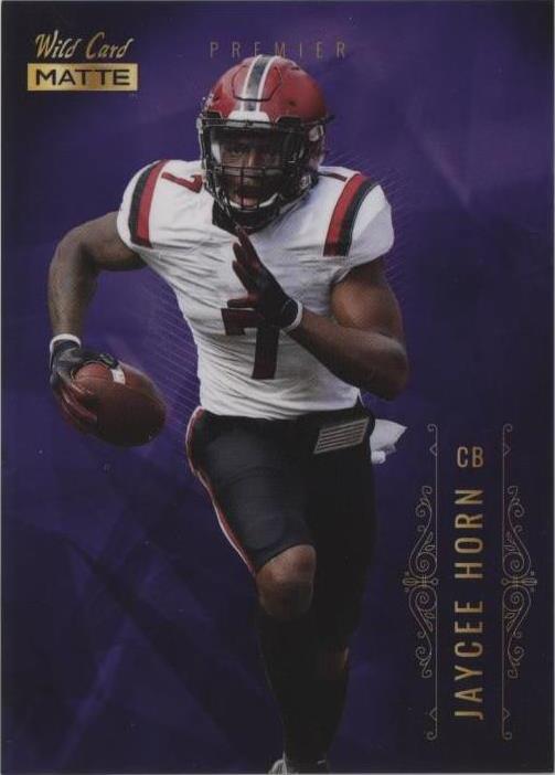 2021 Wild Card MATTE - Chase Purple #MBC-15 Jaycee Horn (RC) for sale ...