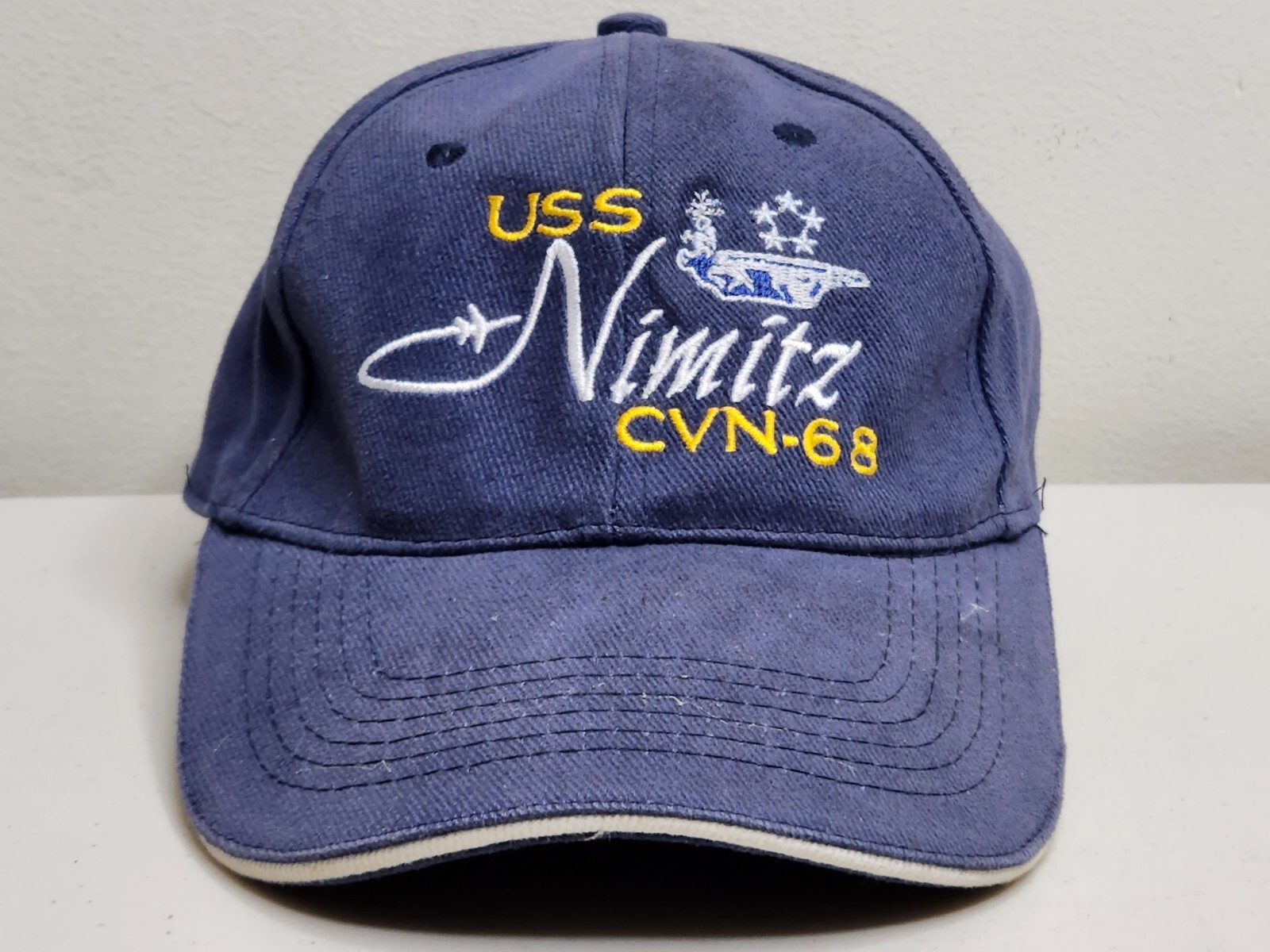 Vintage USS Nimitz CVN-68 Snapback Cap Hat - Navy - Gem