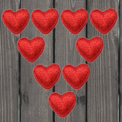 Mini Red Heart Embroidered Patch — 9-Pack — Iron On | eBay