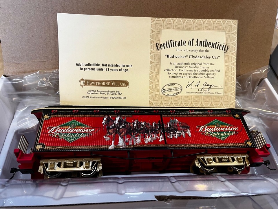 Hawthorne Village Budweiser Holiday Express Train Locomotive & Tender ...