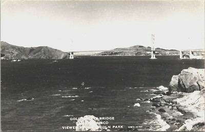 USA Golden Gate Bridge San Francisco From Lincoln Park California RPPC ...