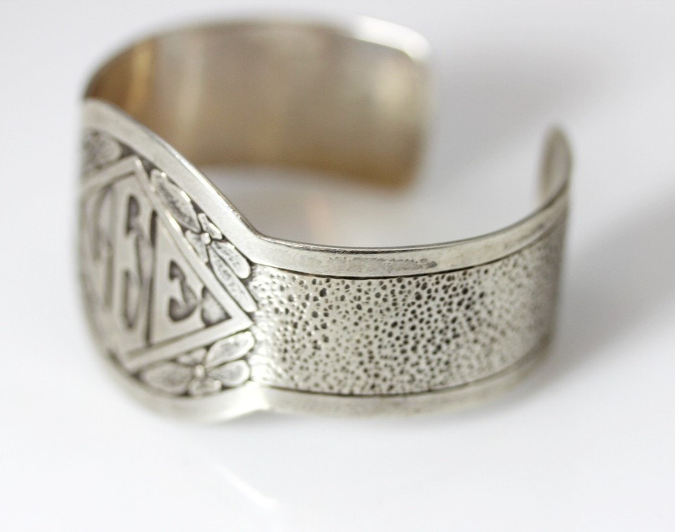 Beautiful Vintage Sterling Silver LEE Cuff Bracelet with Flowers 6 ...