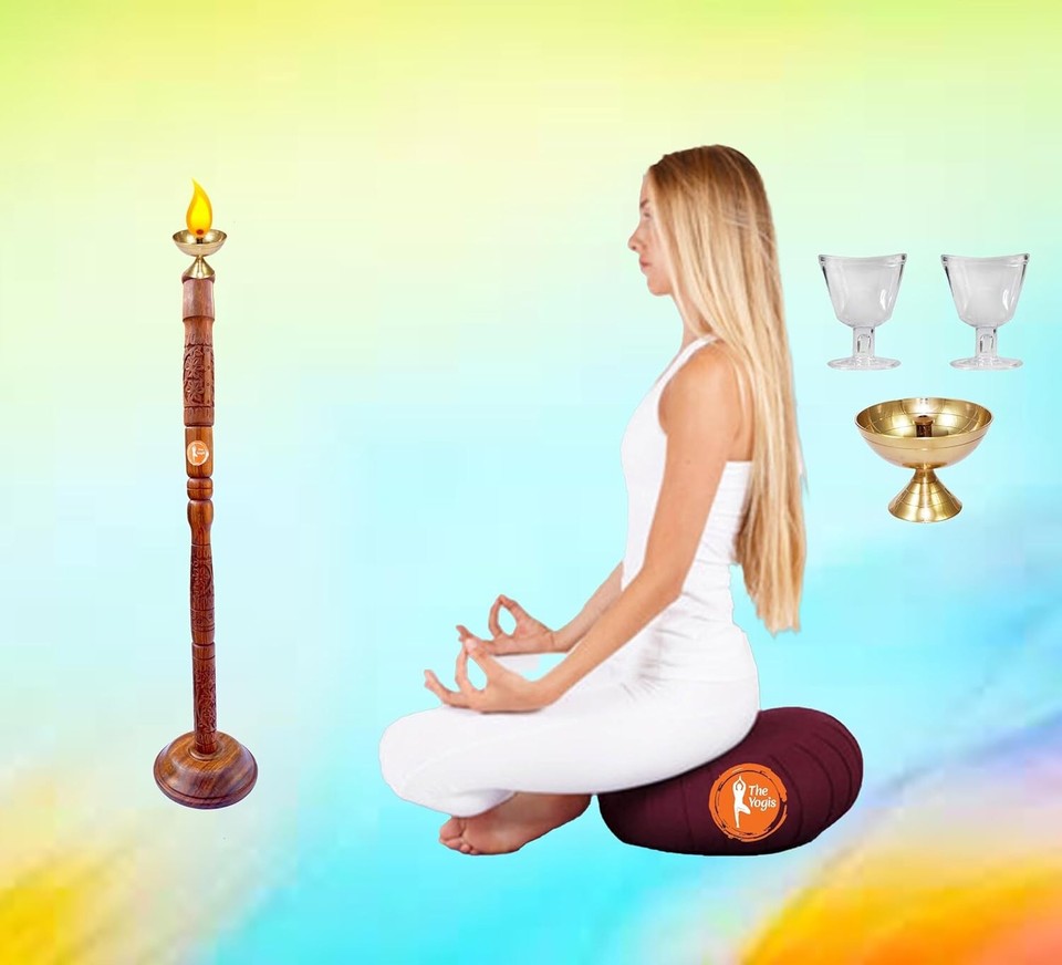 Trataka Candle Stand for Opening Third Eye Meditation with Brass Diya ...