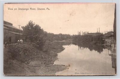 View on Shenango River Sharon Pennsylvania Women VTG c1912 Rotograph ...