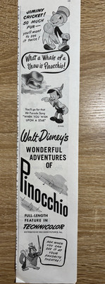 1945 Walt Disneys Pinocchio Adventure Full Length Show Feature VTG ...