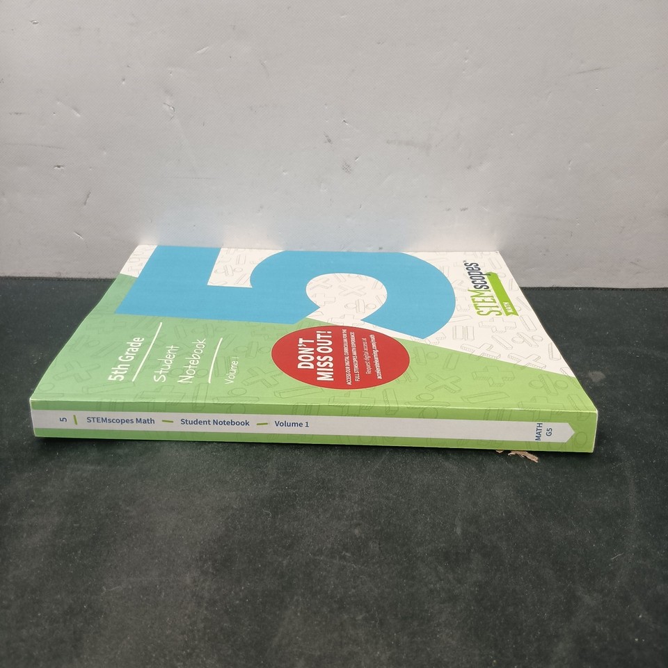 stemscopes 5th grade math student notebook volume 1 | eBay