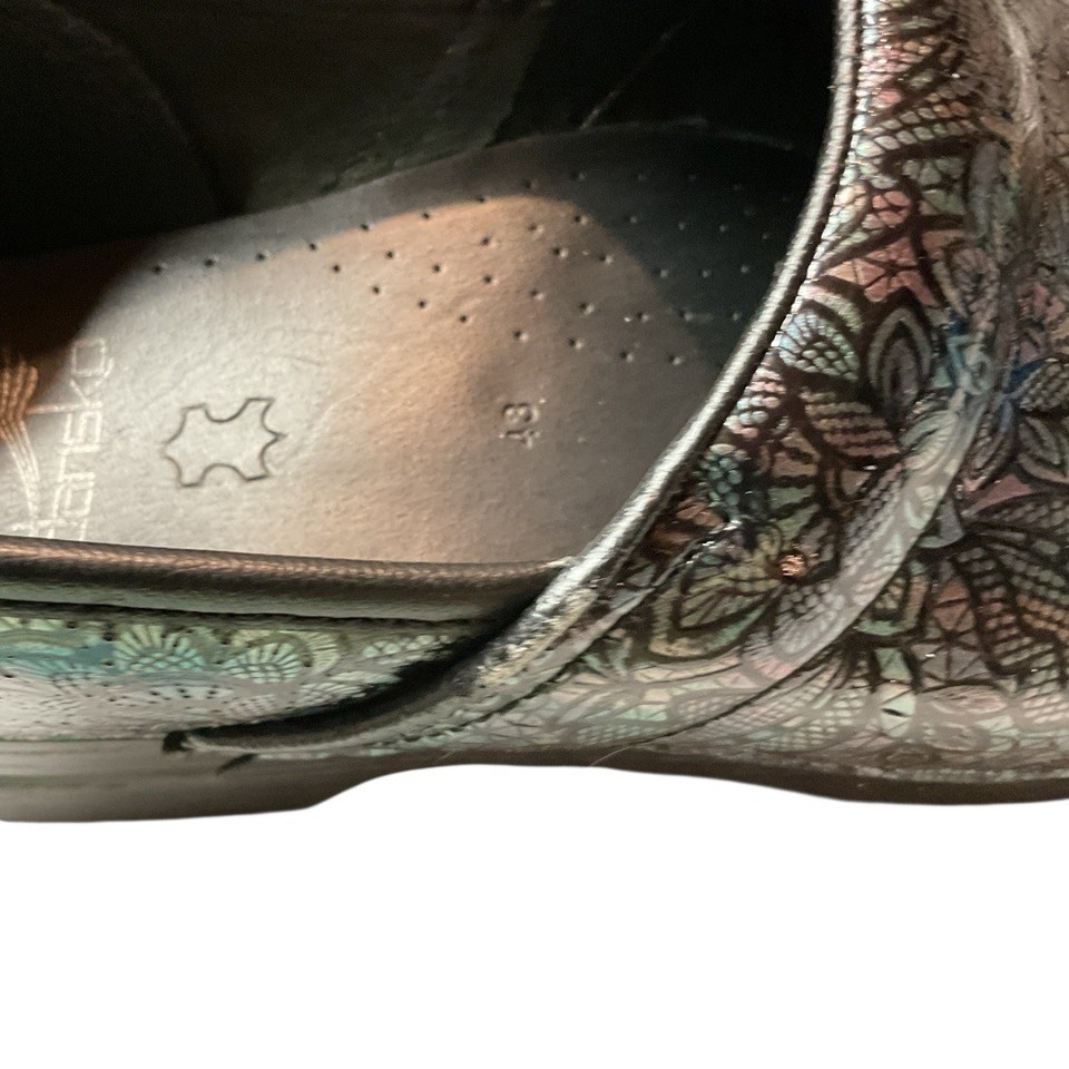 Dansko Women's Professional Etched Floral Patent Nursing Shoes Size 12. ...