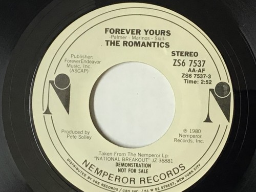 Forever Yours - 45 RPM - The Romantics - NRMT - PROMO | eBay