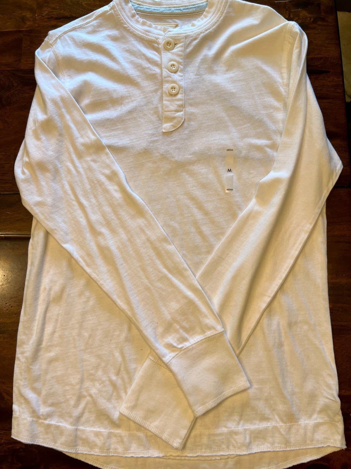 Red Camel Long Sleeve White Henley M | eBay