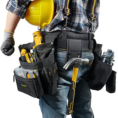Tool Pouch Tool Belt with Suspenders Electrician Tool Belts Carpenter ...