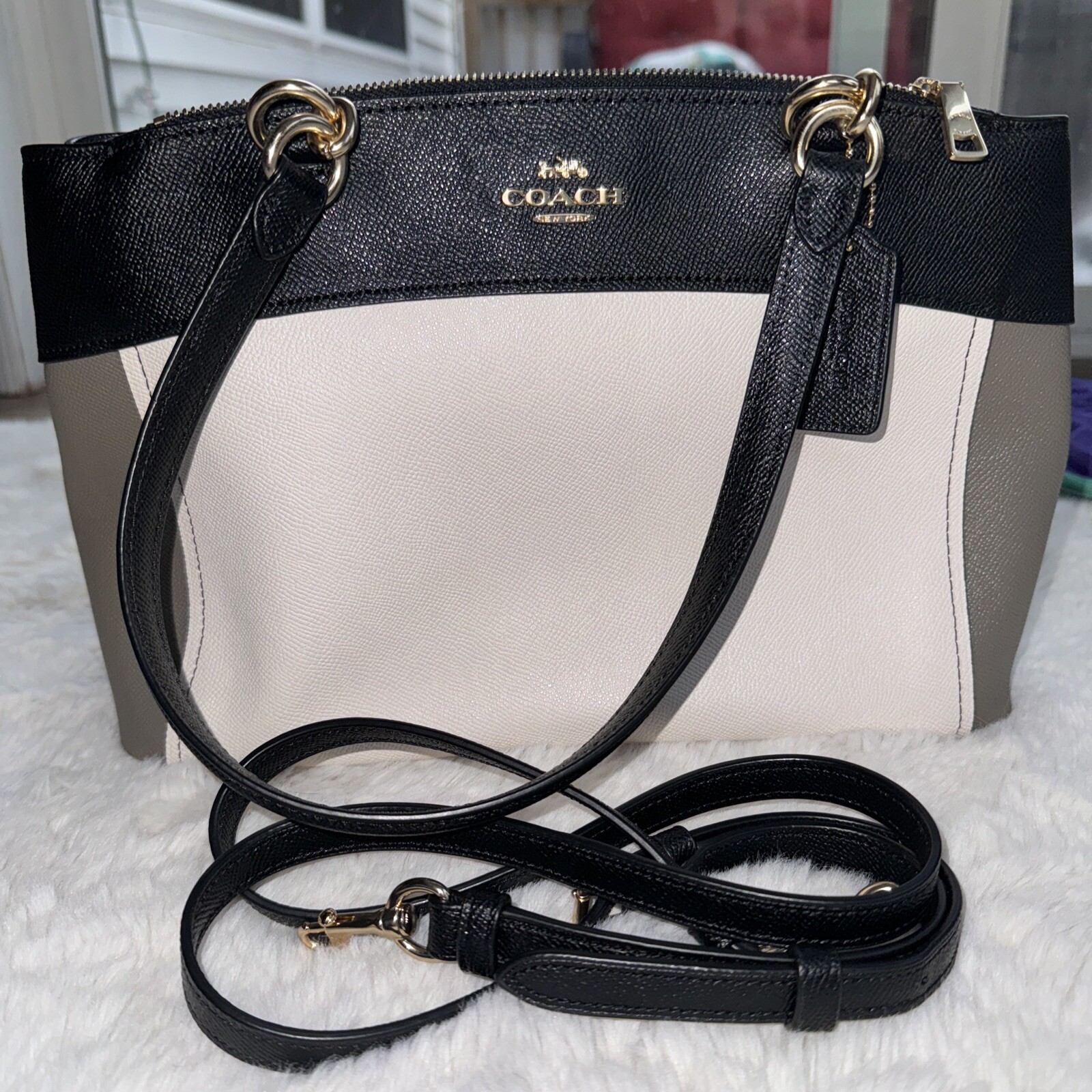 COACH BROOKE COLORBLOCK CROSSGRAIN CARRYALL SATCHEL NO L1732 F24549 ...