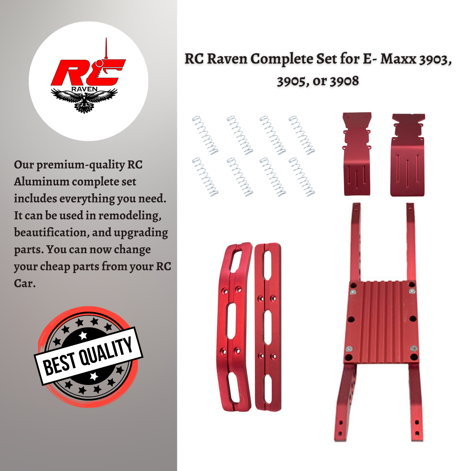 E-Maxx, 3903, 3905 or 3908 Red anodized aluminum package super deal ...