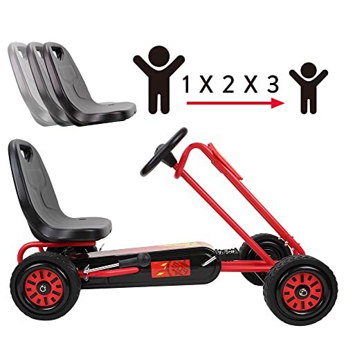 Rocket Pedal Go Kart - Red | Pedal Car | Ride On Toys For Boys & Girls ...