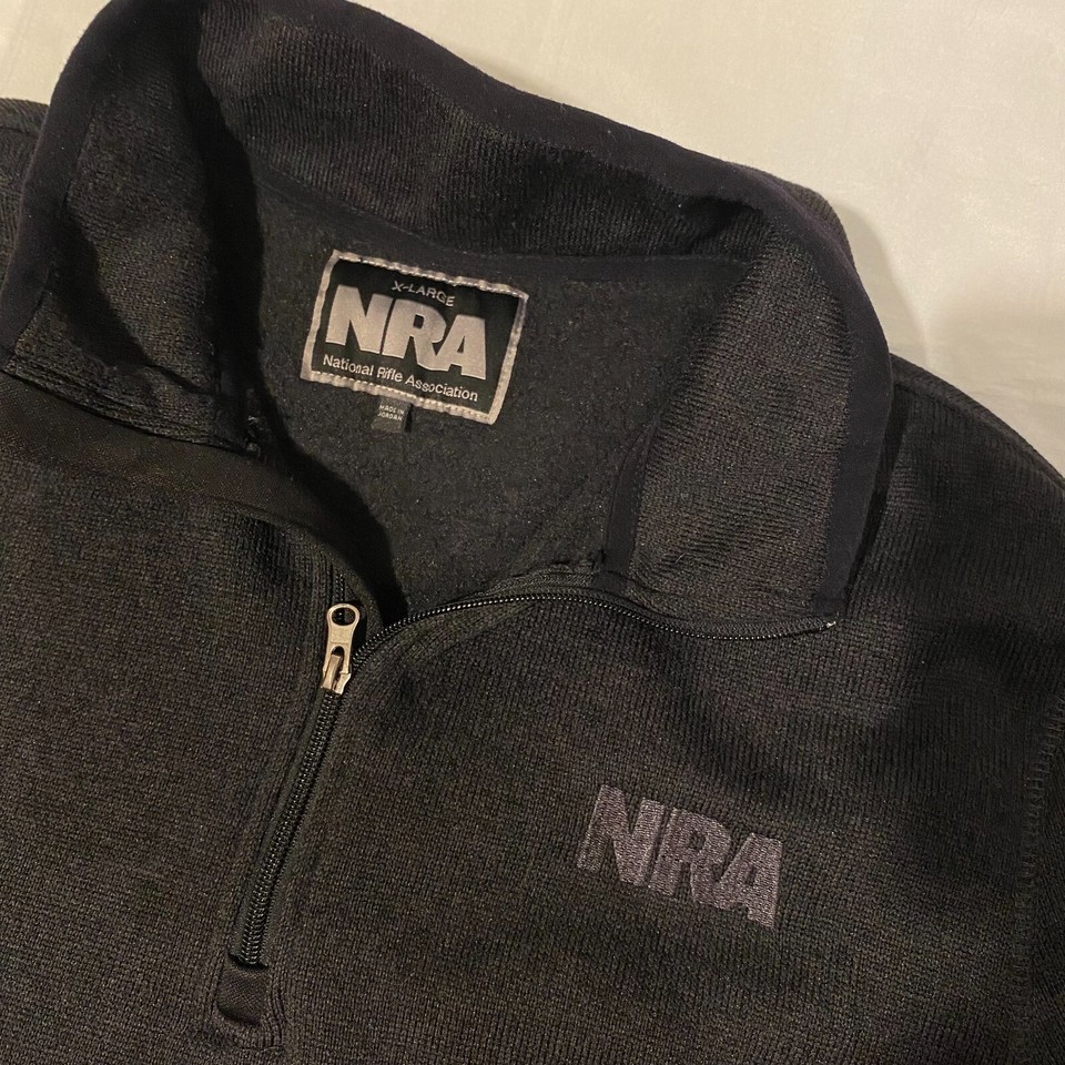 NRA National Rifle Association Men's Black Fleece Lined 1/4 Zip Jacket ...