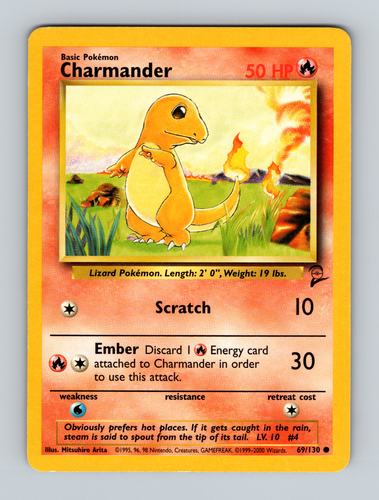 Pokémon Card Charmander Base Set 2 Common 69/130 LP/NM | eBay