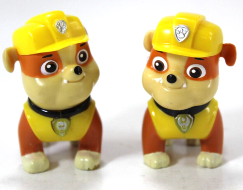 Paw Patrol Lot of 2 Rubble Action Figures Construction Hat Pack Pups ...