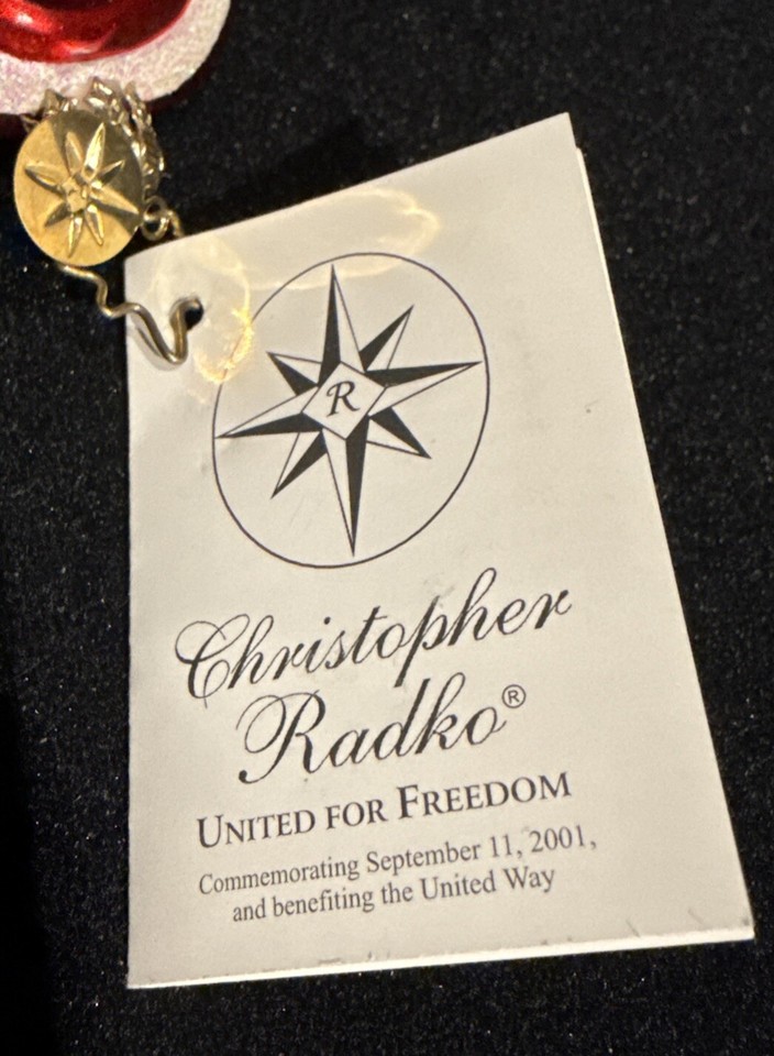 Christopher Radko United For Freedom Ribbon Flag Ornament 9/11 United ...