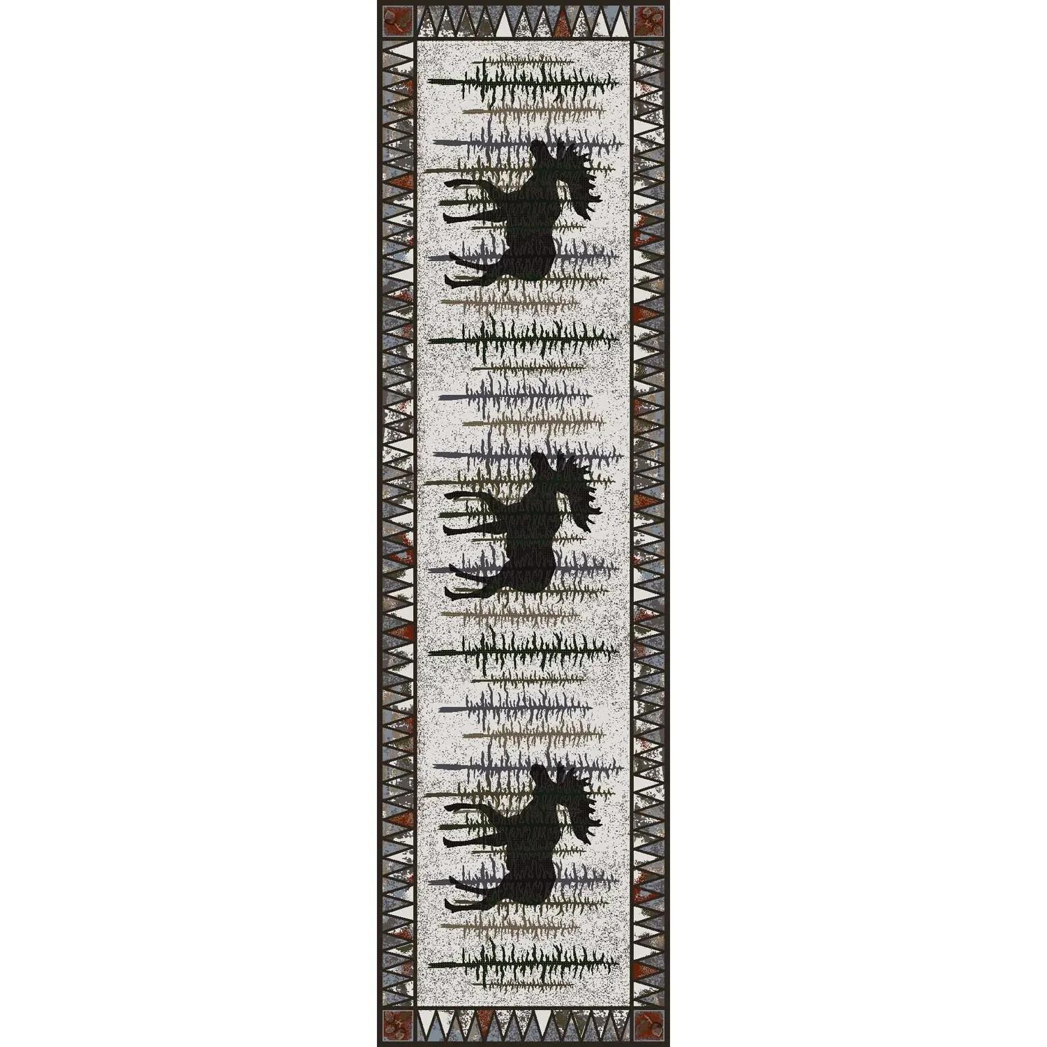 Back Country Moose Rustic Country Cabin Lodge Area Rug 2'x8' Runner | eBay
