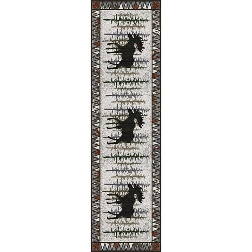 Back Country Moose Rustic Country Cabin Lodge Area Rug 2'x8' Runner | eBay