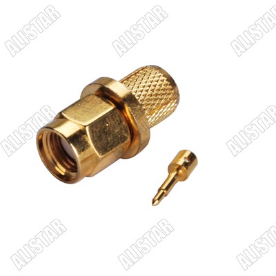 SMA Male Plug Crimp Solder Straight RF Connector For RG5 RG6 LMR300 ...