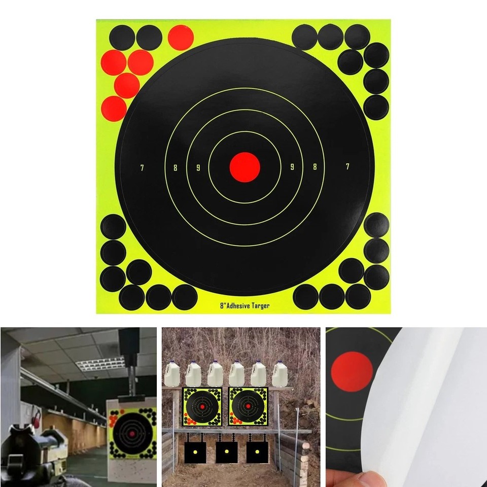 50xShooting Targets Self Adhesive Non Splatter Paper-Shots Burst Gun ...