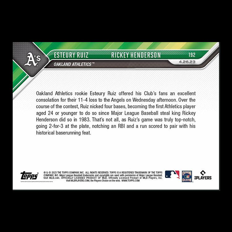 Esteury Ruiz & Rickey Henderson - 2023 MLB Topps Now Card 192 - Print ...