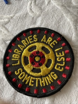 Libraries Are Something Else Patch Library Brown Yellow Red Round | eBay