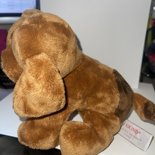Gund Little Treynor Brown plush puppy dog patch eye barking sound is ...