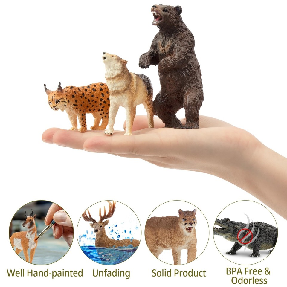 Toymany North American Forest Animal Figurine Collectible Handpainted ...