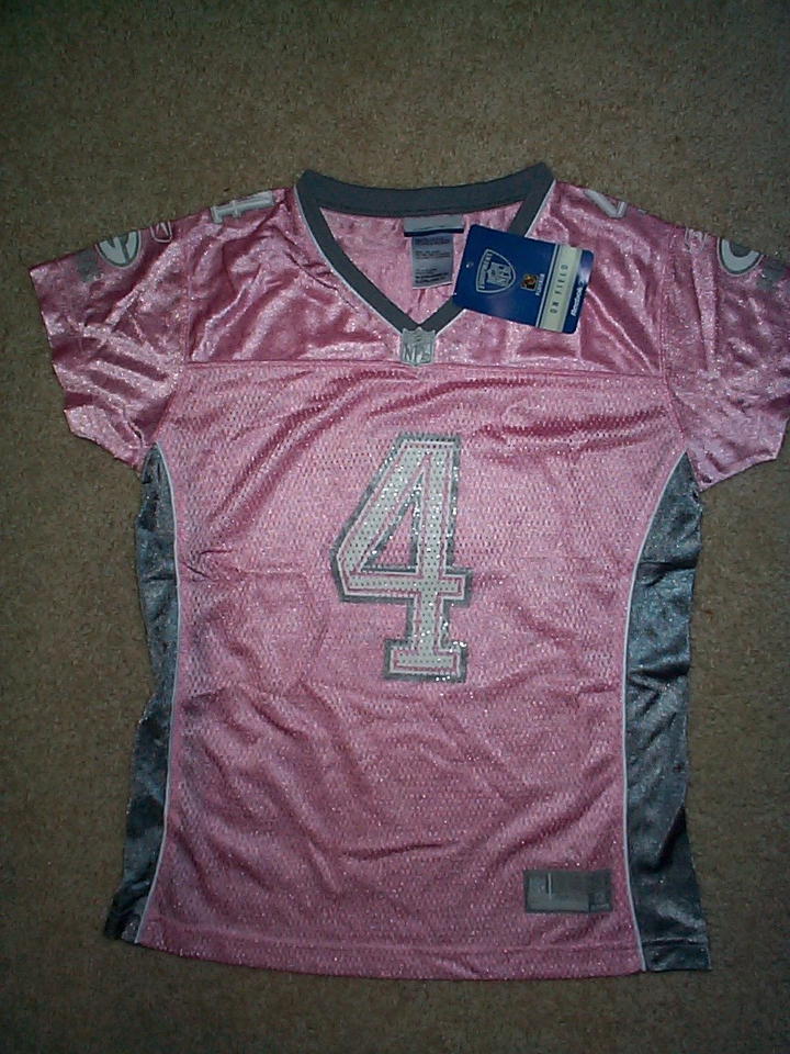 REEBOK Green Bay Packers BRETT FAVRE nfl PINK Jersey Youth *GIRLS* (xl ...