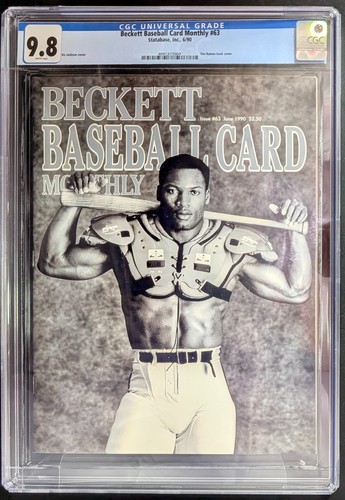 1990 Beckett Baseball Monthly #63 Bo Jackson Cover CGC 9.8 *POP 10 NONE ...