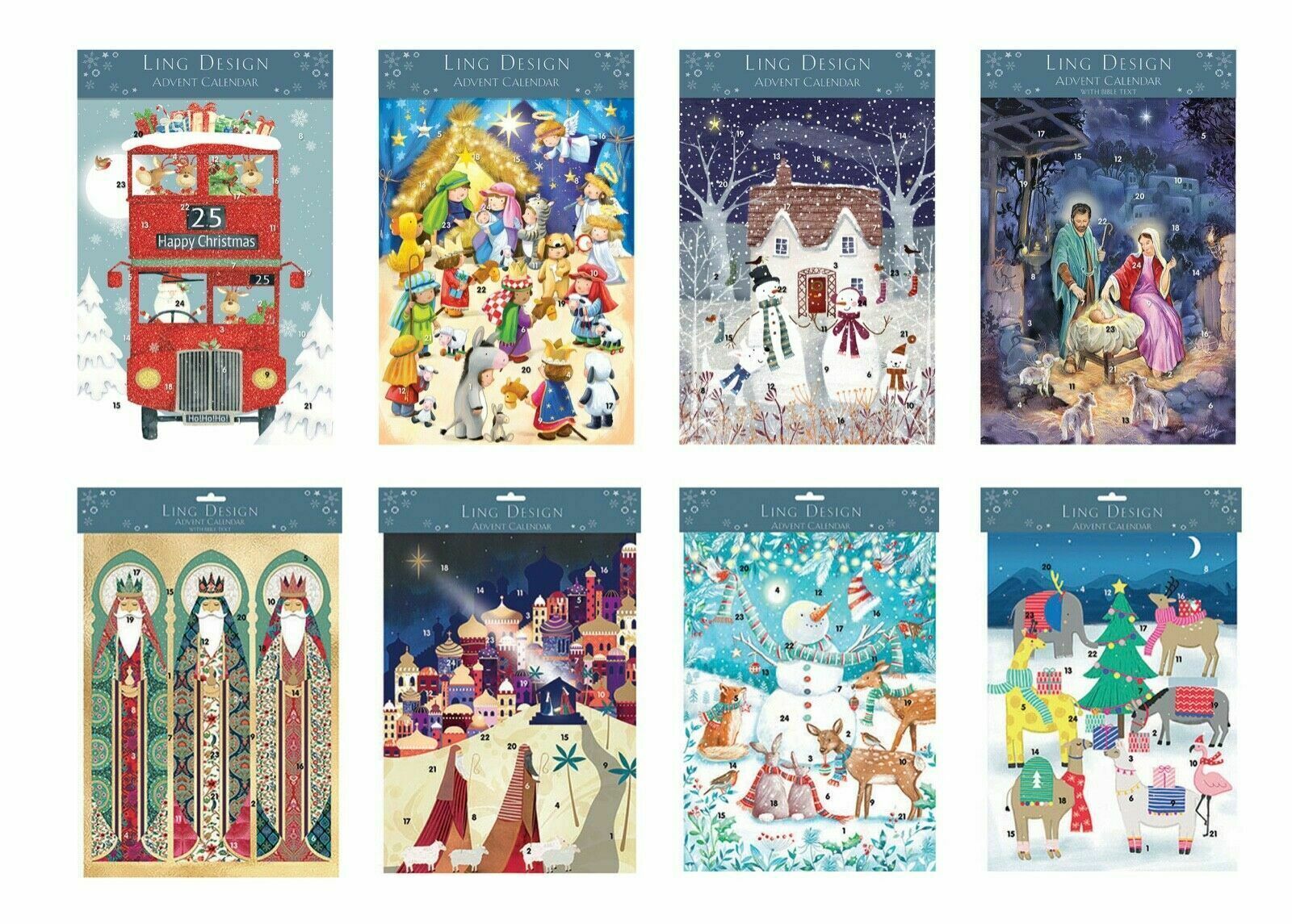 Ling Large Advent Calendars 340 x 250 mm religious & traditional white ...