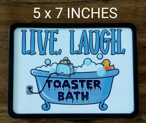 5x7" Live Laugh Toaster Bath Bathroom Home Decor Funny Wall Art Goth ...