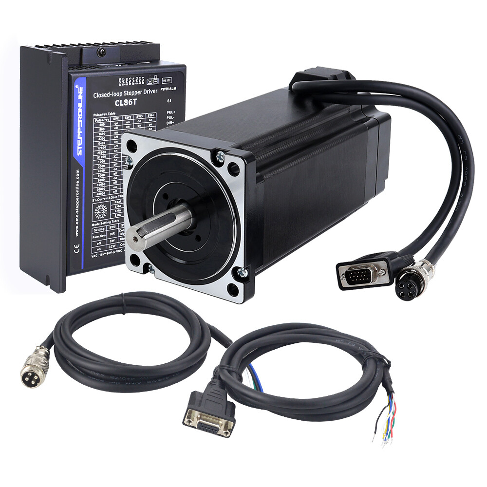 1 Axis Nema 34 Closed Loop Stepper Motor 12Nm 6A & Servo Driver CL86T ...