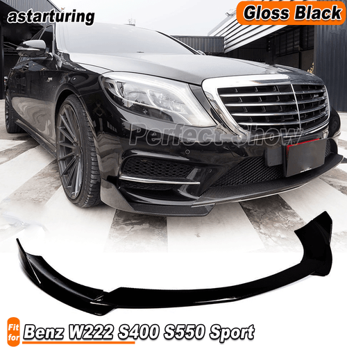 Fit For Benz W222 S400 S550 Sport 2014-2017 Gloss Black Front Bumper ...