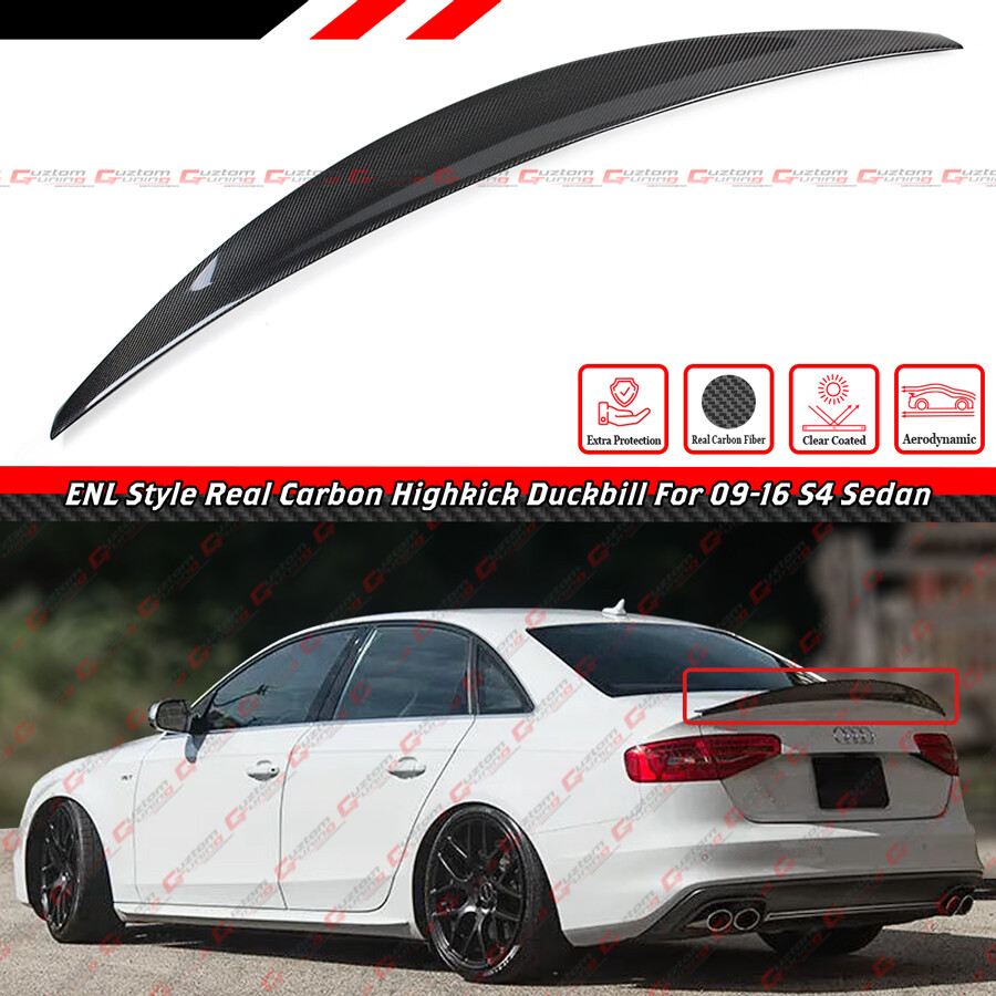 FOR 2009-16 AUDI S4 Sedan ENL HIGHKICK DUCKBILL CARBON FIBER TRUNK ...