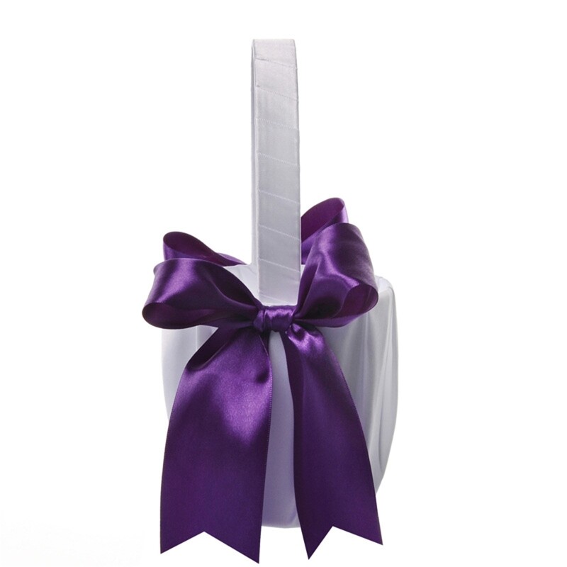 Flower Girl Basket Small Flower Baskets Ribbon Bows for Wedding ...