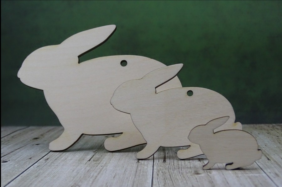 Wooden rabbit / Easter bunny shapes MDF or plywood craft blanks and cut ...